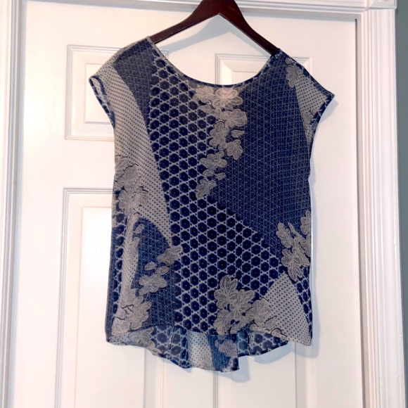 Tops | Outback Blue Sheer Top Medium | Poshmark